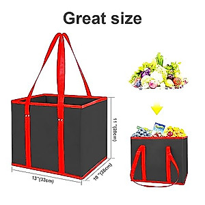 musbus 3-Pack Reusable Grocery Bags Foldable Tote bulk with Reinforced Handles Shopping Bags for Groceries Heavy Duty Large Kitchen with Waterproof Coating Black