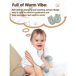 24 Pairs Newborn Baby Mittens Unisex Cute Glove No Scratch Baby Mittens Gloves for 0-6 Months Boys Girls