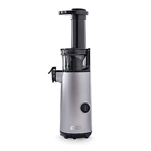 DASH Deluxe Compact Masticating Slow Juicer, Easy to Clean Cold Press Juicer with Brush, Pulp Measuring Cup, Frozen Attachment and Juice Recipe Guide - Graphite