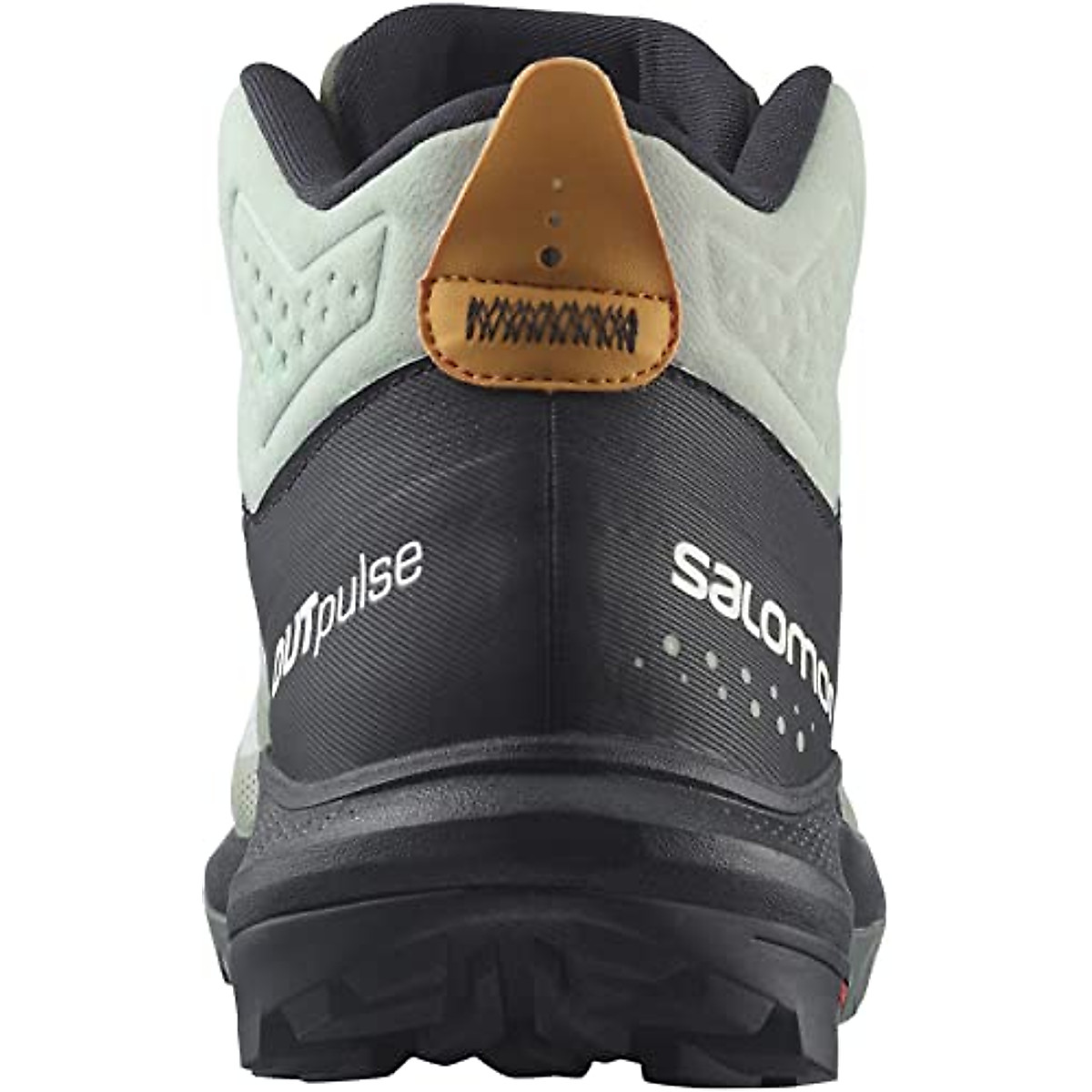 Salomon Men's OUTPULSE Mid Gore-Tex Hiking Boots for Men, Wrought Iron/Black/Vibrant Orange, 8.5