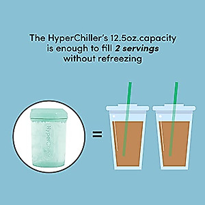HyperChiller HC2M# Patented Iced Coffee/Beverage Cooler, NEW, IMPROVED,STRONGER AND MORE DURABLE! Ready in One Minute, Reusable for Iced Tea, Wine, Spirits, Alcohol, Juice, 12.5 Oz, Spearmint