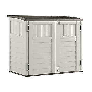 Suncast BMS2500 53 x 31.5 x 45.5 Horizontal 34 Cubic feet Resin Outdoor Storage Shed with Floor for Backyard, Garage, or Patio in Ivory (2 Pack)