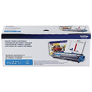 Brother Genuine TN221C, TN221M, TN221Y Color Laser Cyan, Magenta and Yellow Toner Cartridge Set