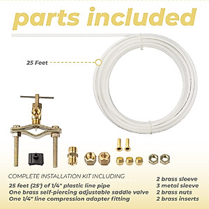 MAYITOP 1/4" O.D Poly Tubing Water Line Kit for Refrigerators, Ice Makers, Humidifiers, and Inline Water Filters