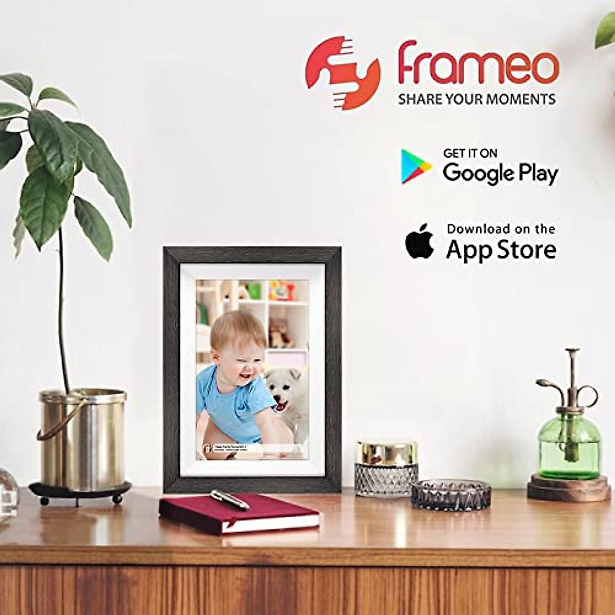 WiFi Digital Photo Frame 10.1 Inch IPS HD Cloud Smart Digital Picture Frame,32GB Storage, Wall Mountable, Auto-Rotate, iOS and Android Apps，Simple Setup to Share Photos or Video, Gifts for Loved one