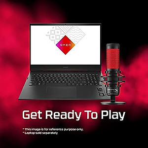HyperX QuadCast - USB Condenser Gaming Microphone, for PC, PS4, PS5 and Mac, Anti-Vibration Shock Mount, Four Polar Patterns, Pop Filter, Gain Control, Podcasts, Twitch, YouTube, Discord, Red LED