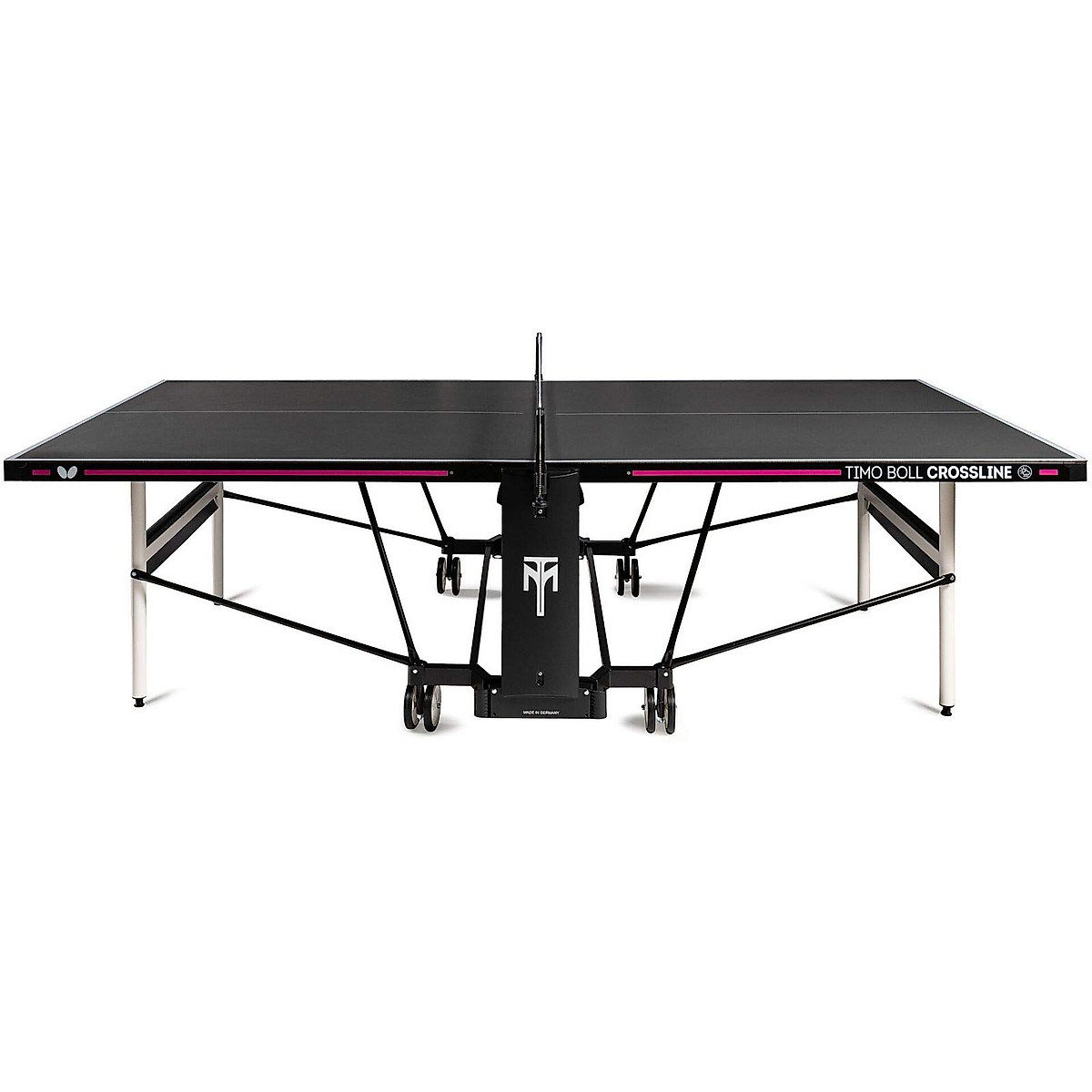 Butterfly Timo Boll Crossline Outdoor Ping Pong Table | 3-Year Warranty | Made in Germany | Outdoor Table Tennis Table | Adjustable Ping Pong Net Set, Grey