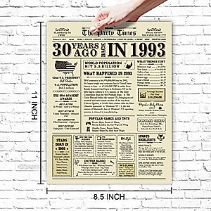 Ogeby Funny 30th Birthday Gifts for Women Men, Jumbo Back in 1993 Birthday Gifts Card, Vintage 30 Year Old Gifts for Son Daughter Sister Brother, Happy 30th Wedding Anniversary Cards Gifts