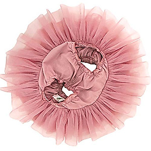 BGFKS Baby Girls Soft Fluffy Tutu Skirt with Diaper Cover,Toddler Girl Tutu Skirt Sets with Flower Headband Dusty Rose
