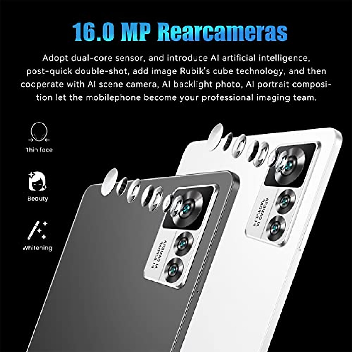 AMONIDA 10.1in Tablet, 7000mAh 100‑240V White Tablet PC 5GWIFI for Office for School (US Plug)