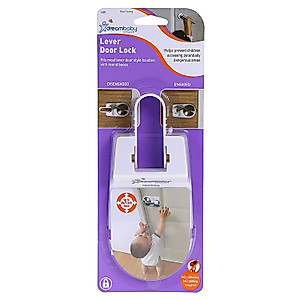 Dreambaby Child Safety Lever Door Lock - Fits Most Lever Doors Handle - Baby Proofing Doorknob Guard, White - 1 Pack