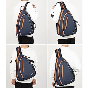 OUTPLORER Pickleball Bag for Men Women Pickleball Backpack Reversible Crossbody Sling Bag Sports Pickleball Sling Bag Adjustable Pickleball Backpack with Fence Hook (05Black)