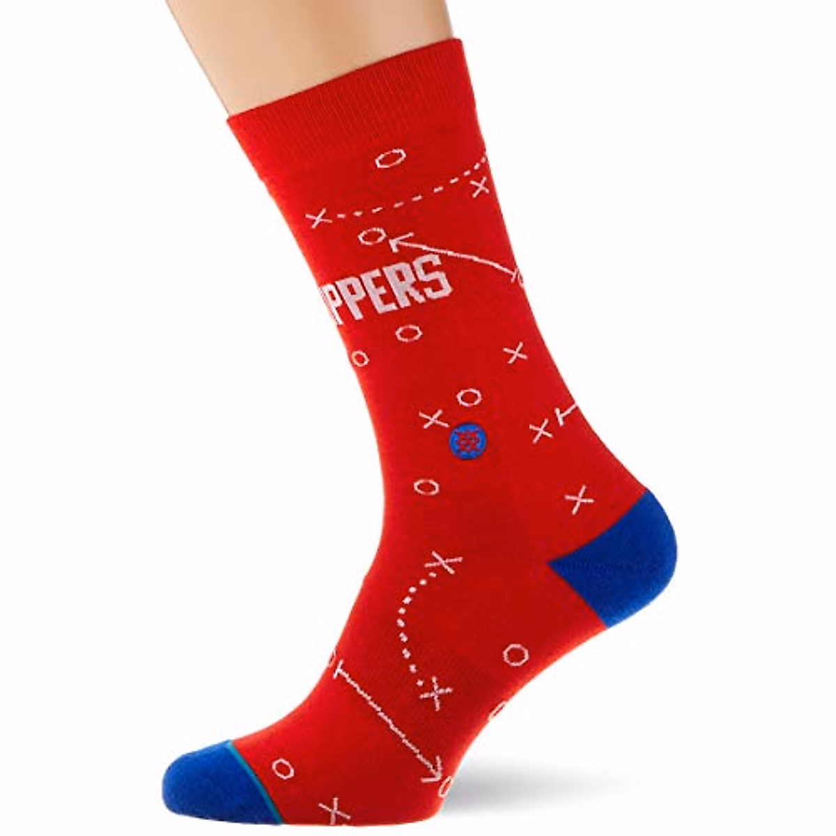 Stance Men's M545A19CLI Clippers Playbook Crew Sock, Red - Large