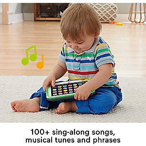 Fisher-Price Laugh & Learn Toddler Learning Toy Smart Stages Tablet With Educational Music & Lights For Ages 1+ Years, Gray
