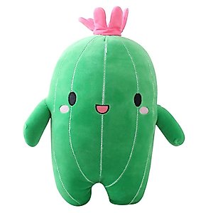 NatureMan Cactus Stuffed Plant Plush Toy with Smile Face Super Cute Soft Cactus Plush Pillow Creative Plush Plant Cactus Decoration Great Birthday Gift for Kids Girls Boys (Small)