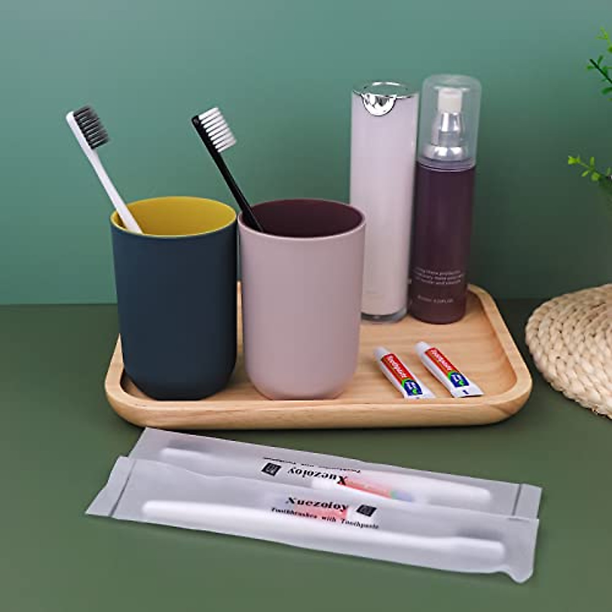 Xuezoioy Disposable Toothbrushes with Toothpaste Pack of 30,White Individually Wrapped Disposable Travel Toothbrush Kit in Bulk for Homeless,Nursing Home,Shelter,Hotel,Charity