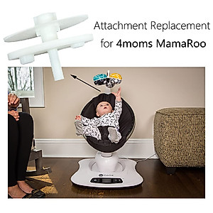TEYOUYI Replacement Parts for 4moms mamaroo 1026,Mobile Attachment Connector Piece,Toy Bar Conversion Attachment for Model 1026,Longer Toy Bar Attachment Point and a Spacer,White