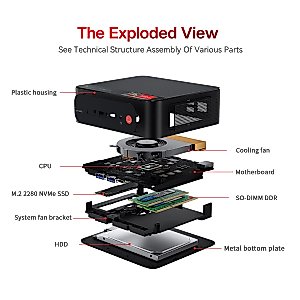 Beelink SER5 Mini PC Ryzen 7 5700U(up to 4.3GHz) Mini Computers 16GB DDR4 500GB NVME SSD Mini Desktop PC, HDMI & USB-C & DP 4K Triple Display, WiFi6-BT5.2, USB3.2 Gen2