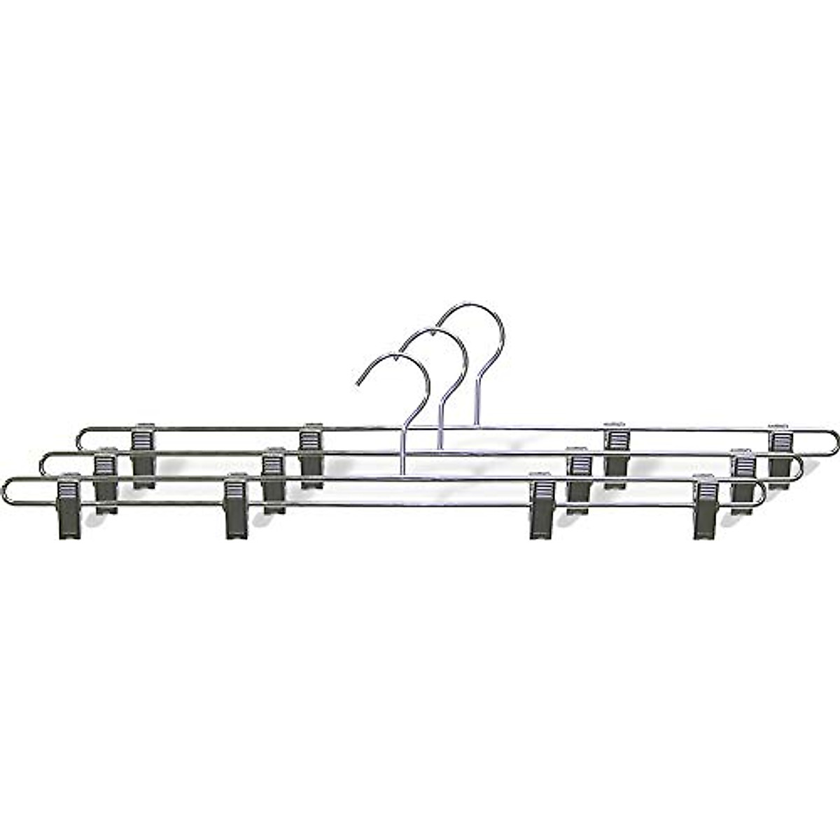 The Great American Hanger Company Extra Metal Bottom 4 Adjustable Cushion Clips, 22 Inch Long Chrome Perfect for Large Items or Textiles (Set of 25) Clothes Hanger, Polished