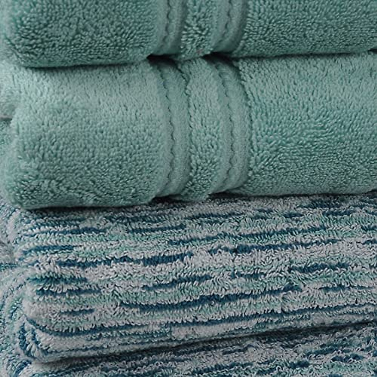 kathy ireland® 100% Cotton Hand Towels Set, 4 Piece Bathroom Towels, Ultra Soft, Highly Absorbent Luxury Hotel & Spa Towels Large Hand Towel, 600 GSM (Aqua)