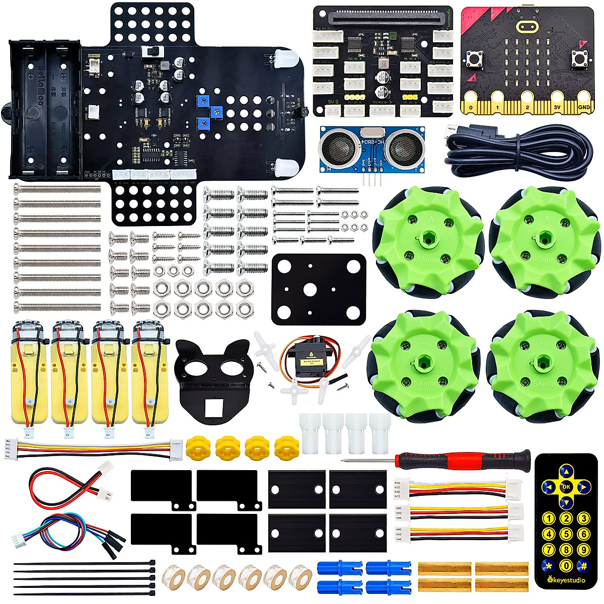 KEYESTUDIO Microbit 4WD Mecanum Car Kit V2 (with Micro:bit V2)