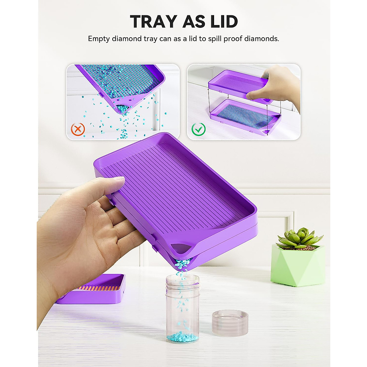 ARTDOT 10-Piece Interlocking Diamond Art Trays Kits for Adults, Stackable Diamond Painting Accessories and Tools