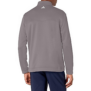 adidas Golf Men's Club Recycled Polyester Quarter Zip Pullover, Gray, Extra Large