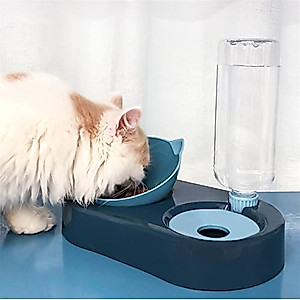 FUUIE Bowls for Food and Water Pet Automatic Water Storage Bowl Pet Bowl (Color : Blue)
