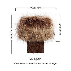 sy soul young Women Faux Fur Leg Warmers Short Furry Fuzzy Boot Cuffs Toppers Girls Winter Knitted foot cuff (Raccoon)