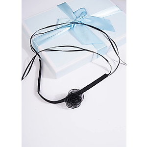 Rumtock Black Lace Rose Flower Velvet Choker Necklace for Women Girls Punk Jewelry Ladies Dainty Necklace