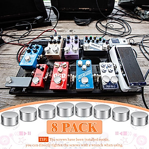 Pedal Footswitch Topper Metal Barefoot Pedal Buttons with 3 Screws and Rubber Insert Fit Tightly on Common Pedal Switches(3/8"10mm) Increase Accuracy and Comfort Silver, 18 Pack