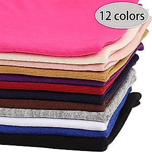 12 Pieces Under Scarf Hijab Cap Under Caps for Turban Head Wraps Scarf Solid Color Hijab Tube Unisex Stretch Dreadlocks Tube Neck Cover