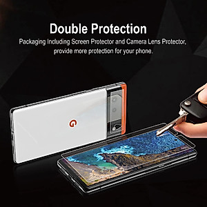 Pixel 6 Screen Protector Tempered Glass with Camera Lens Protector for Google Pixel 6 [Fingerprint Unlock][Anti-Scratch][6.4 Inch][2+ 2 Pack ]