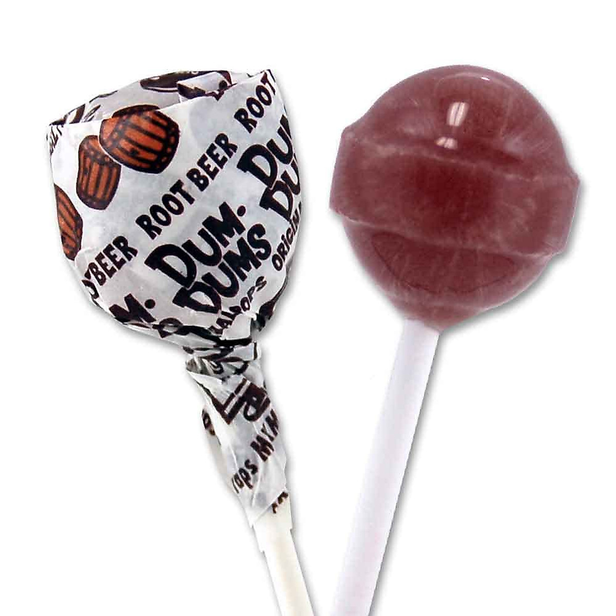Dum Dums Root Beer Lollipops - Bulk Candy Bag with Lollipops Individually Wrapped, Single Flavor Gourmet Suckers - 50 Count