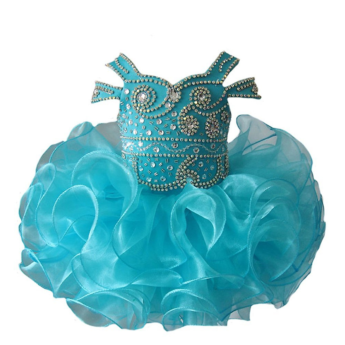 ChengCheng Toddler Baby Girls Short Party Gowns Pageant Cupcake Dresses 4 US Turquoise