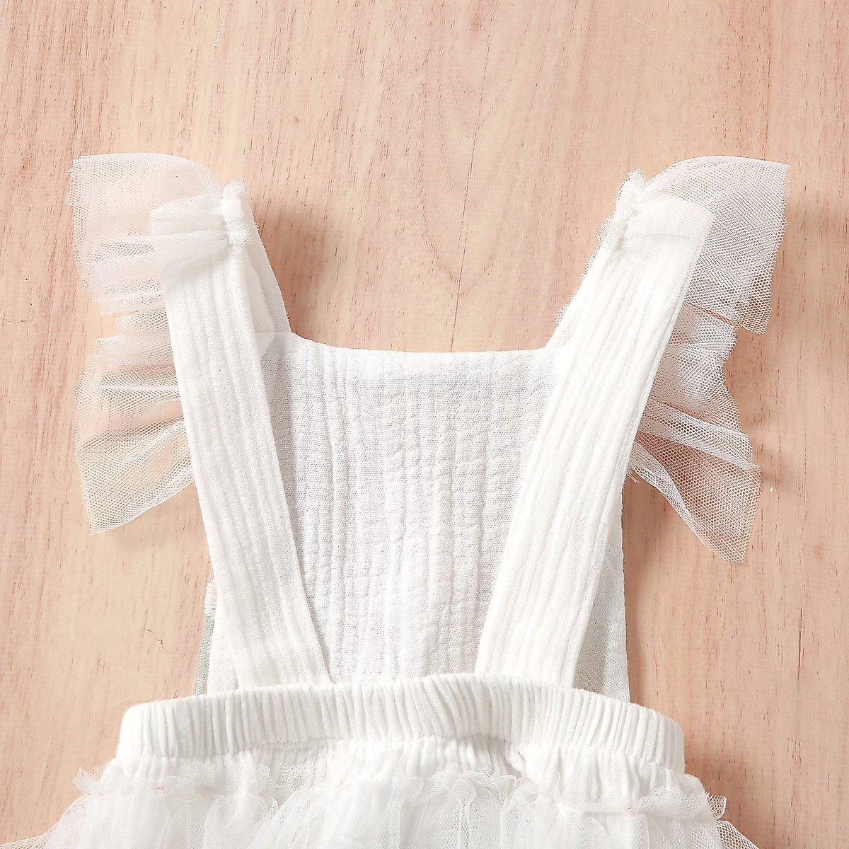 Hnyenmcko Newborn Infant Baby Girl Clothes Lace Romper Dress Ruffle Sleeveless Backless Jumpsuit Tassel Bodysuit Summer Outfit (Embroidered White, 3-6 Months)