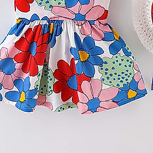 Baby Kids Girls Dot Print Dress Toddler Princess Dresses Big Bowknot Summer Backless Beach Sundress +Hat Set 6M-3Y (Pink #2, 18-24 Months)