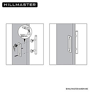 HILLMASTER 12" Heavy Duty Sliding Barn Door Pull Handle Set, Rustic Pull and Flush Barn Door Pull Handle with Two-Side Design, Round Black Finish Door Hardware for Gate Garage Shed