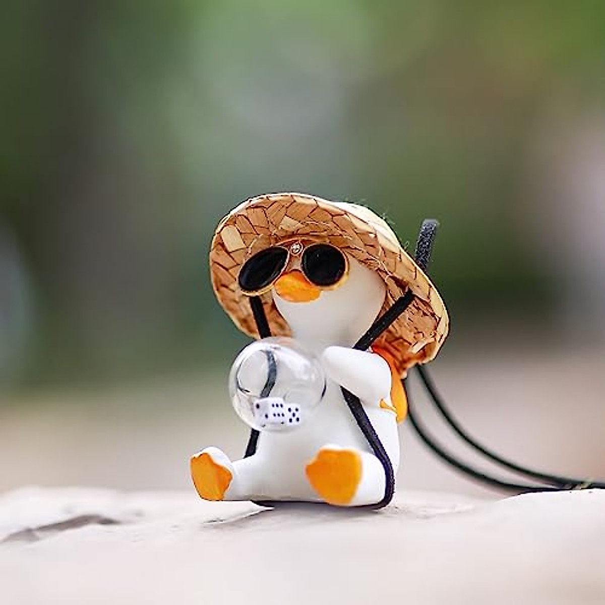 Rear View Mirror Hanging Accessories for Plaster Cool Swinging Duck Cute Car Rear View Mirror Hanging Ornament for Teens & Men Women (Duck-D)