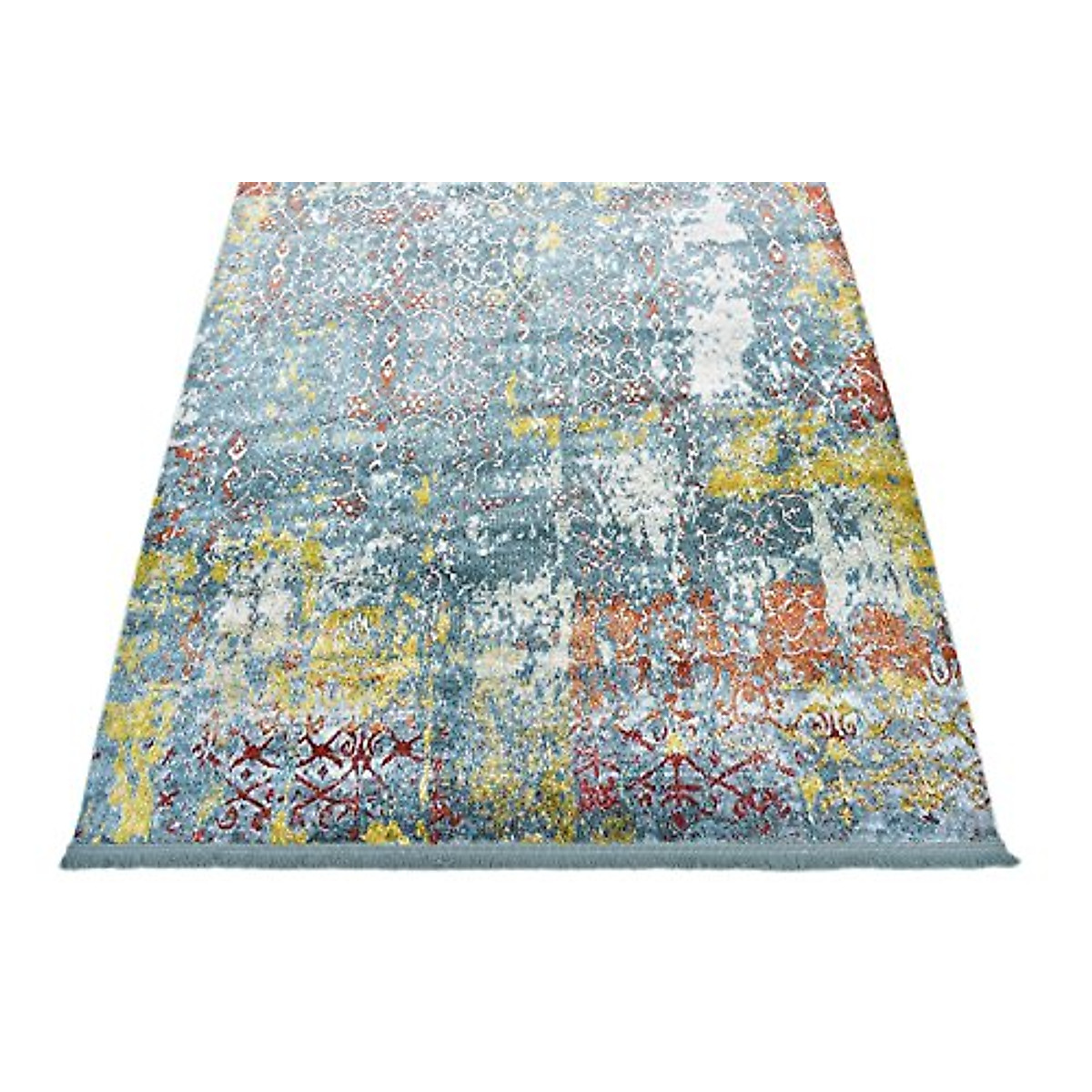 Unique Loom Baracoa Collection Area Rug-Alamar, 5' 5" x 8' Rectangle, Blue/Olive