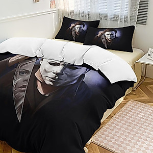 Pbunlkl Michael Killer Myers 3-Piece Bedding Set Duvet Cover Pillow Shams Set Soft Lightweight Comforter Cover Set 90"x90"