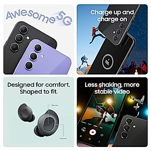 SAMSUNG Galaxy A54 5G Cell Phone (Violet) + Buds FE (Graphite) Unlocked Android Smartphone, 6.4” Screen, Pro Grade Camera, True Wireless Bluetooth Earbuds, ANC US Version