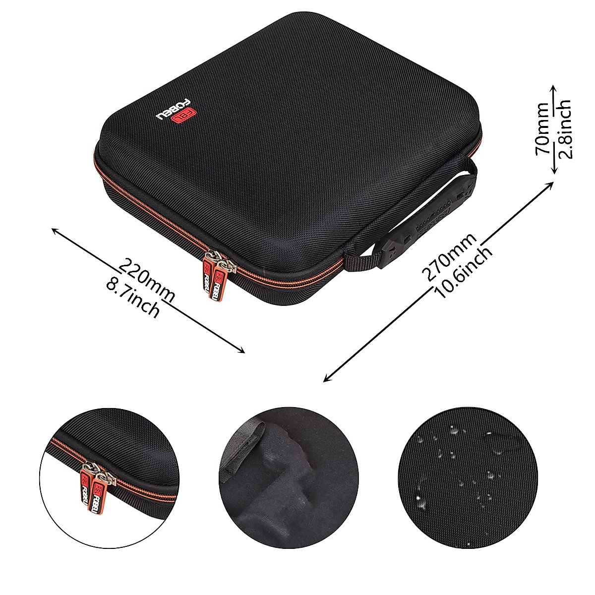FBLFOBELI EVA Hard Carrying Case Compatible With BLACK+DECKER 20V MAX POWERECONNECT Cordless Drill/Driver + 30 pc. Kit LD120VA/LDX120C，Tool Storage Organizer Bag With Handle (Case Only)