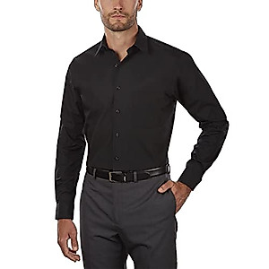 Van Heusen Regular Fit Long Sleeve Dress Shirt BLACK 16.5 Nk 34-35 Sl