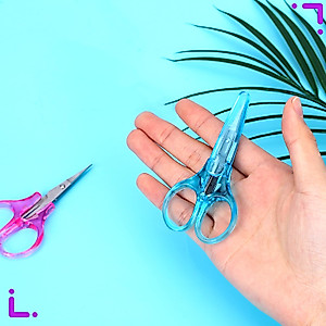 2Pcs Small Scissors All Purpose Craft Scissors Mini Detail Small Scissors Stainless Steel Scissors with Protective Cover Precision Straight Fine Tips Design for Paper Cutting,Scrapbooking