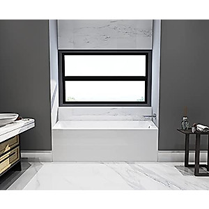 Kingston Brass VTAP663222R Aqua Eden Alcove Tub, 66" (L) x 32" (W) x 20-1/2" (D), White