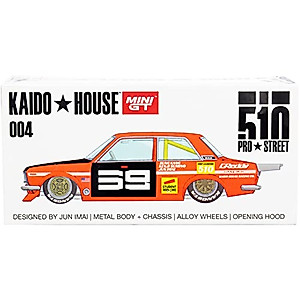 TRUE SCALE miniatures Datsun 510 Pro Street SK510 Orange and Black (Designed by Jun Imai) Kaido House Special 1/64 Diecast Model Car by True Scale Miniatures KHMG004