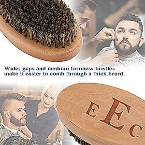 Personalized Beard Brush for Men, Engraved Pure Boar Bristles Pocket Beard Brush, Handle Made in Solid Wood with Firm Bristles to Tame and Soften Your Beard Hair for Healthier and Softer Beard