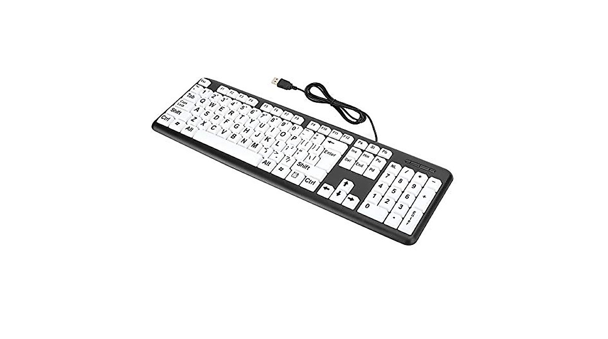 Large Print Keyboard for Seniors - Easy to See & Use