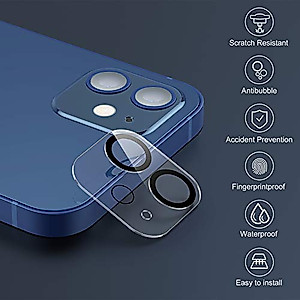 Uniwit [2 Pack] Camera Len Protector for iPhone 12 - Screen Protector Tempered Glass, Case Friendly No-Bubble HD Clear Anti-Scratch Camera Lens Screen Protector